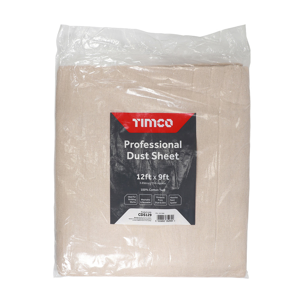 Professional Dust Sheet - Length 3.65m x Width 2.75m – Tanat Supplies